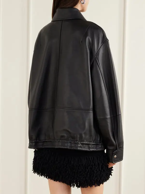 Loewe Logo-debossed Leather Jacket