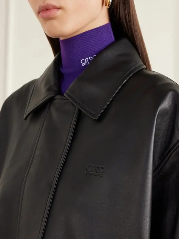 Loewe Logo-debossed Leather Jacket