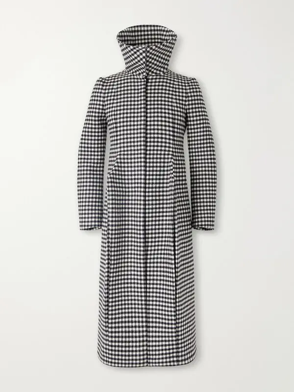 JEAN PAUL GAULTIER Gingham Wool-blend Long Coat