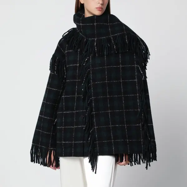 TOTEME Black/green Check Jacket With Scarf
