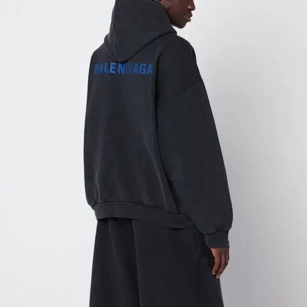 Balenciaga Faded-effect Oversized Hooded Sweatshirt