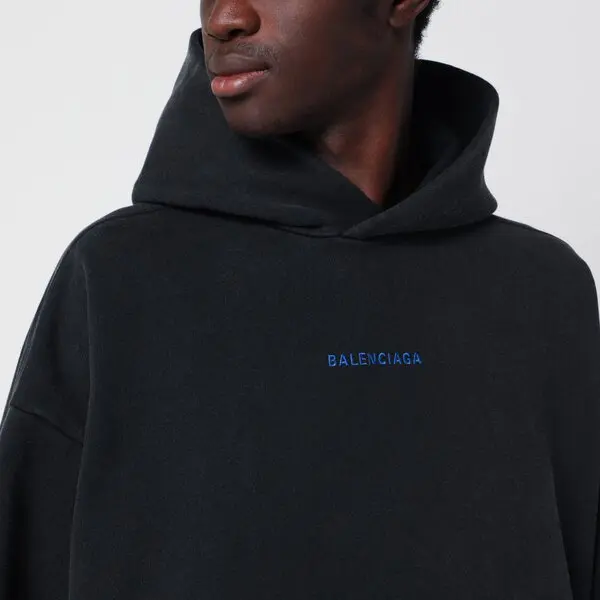 Balenciaga Faded-effect Oversized Hooded Sweatshirt