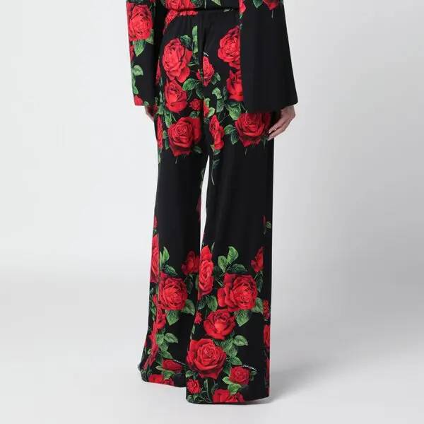 Dolce & Gabbana Silk Trousers With Floral Print