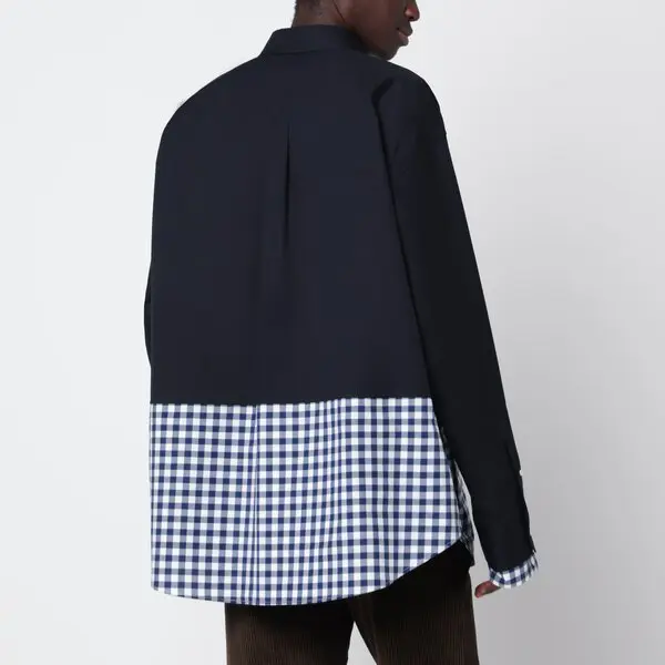 Loewe Navy Double-layer Cotton Shirt