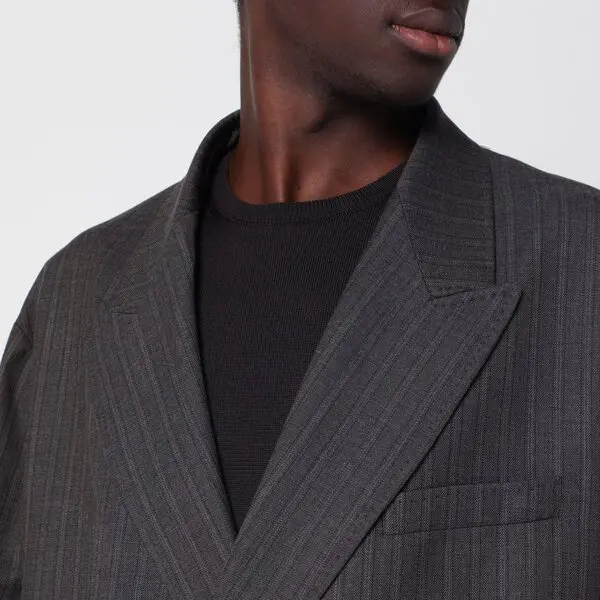 Our Legacy Halt Striped Wool And Cotton Blazer