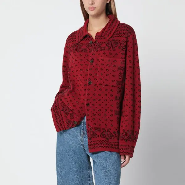 Guest In Residence Carminio Wild Rag Shirt-style Cardigan In Cashmere - Red