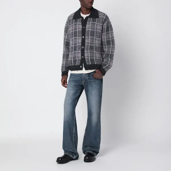 Our Legacy Checked Evening Polo Sweater In Alpaca Blend