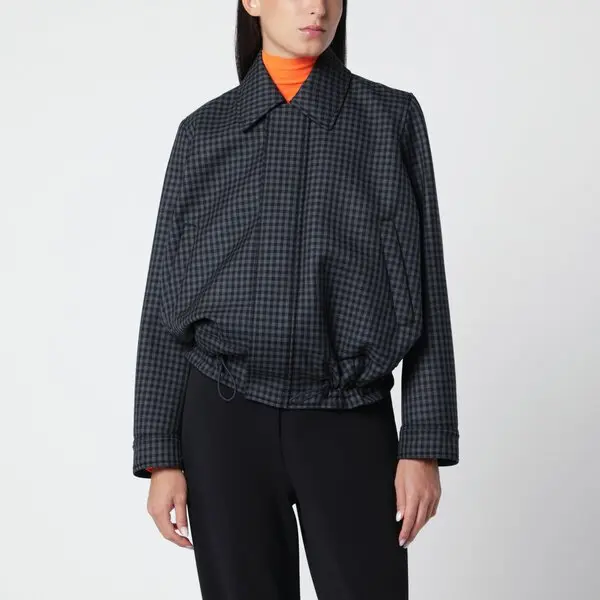 Loewe Blue And Black Wool Drawstring Jacket - Multicolor