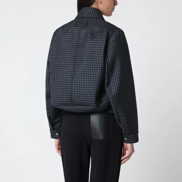 Loewe Blue And Black Wool Drawstring Jacket