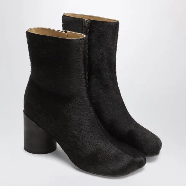 MAISON MARGIELA Dark Ponyskin Ankle Boots - Brown
