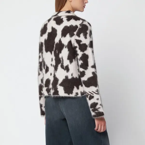 Guest In Residence Cashmere Zip-up Jacket With Cow Print