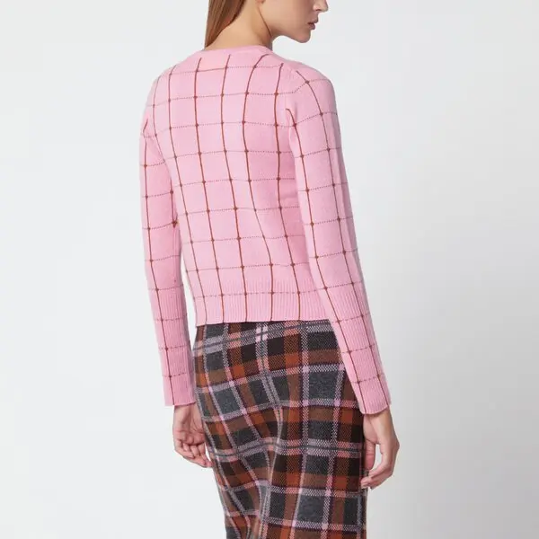 Guest In Residence Jane Checker Light Brown/pink Cardigan