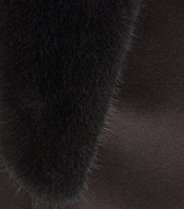 Kiton Cashmere Mink-lapel Wrap Coat