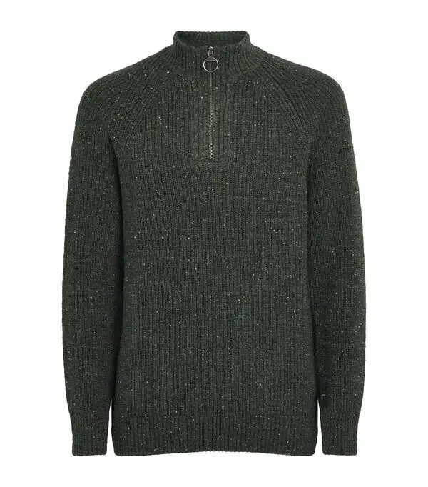 Barbour Wool-blend Essentials Fleck Quarter-zip Sweater