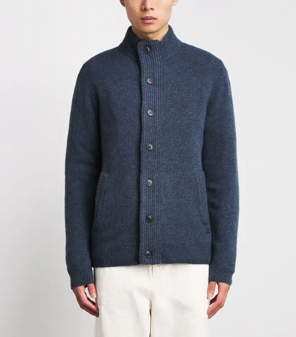 Barbour Wool Patch Zip-through Cardigan