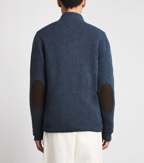 Barbour Wool Patch Zip-through Cardigan