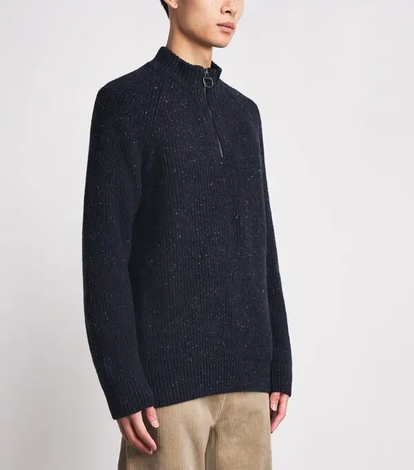 Barbour Wool-blend Essentials Fleck Quarter-zip Sweater