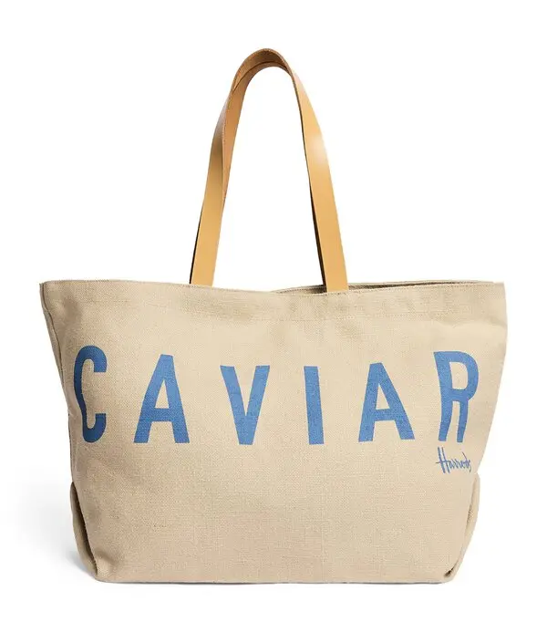 Harrods Jute Caviar Tote Bag