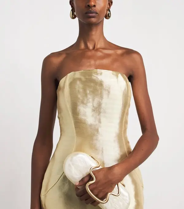 Cult Gaia Satin Strapless Ficklin Gown
