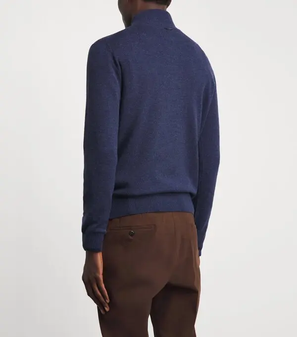 Corneliani Virgin Wool-cashmere Quarter-zip Sweater