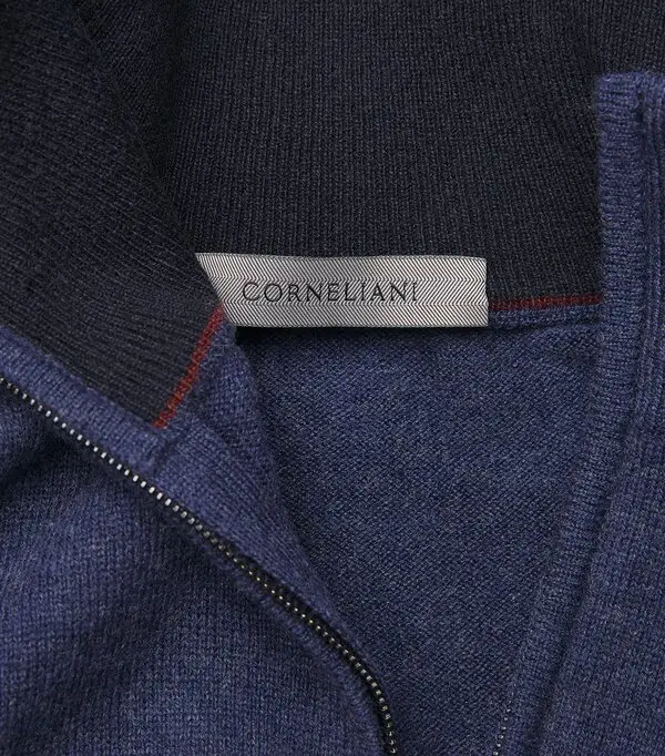 Corneliani Virgin Wool-cashmere Quarter-zip Sweater