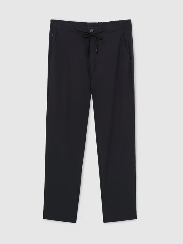 REISS R-flex Technical Stretch Drawstring Trousers Tailored-fit - Navy