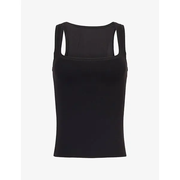 TALA 365 Square-neck Rib-jersey Tank Top - Black