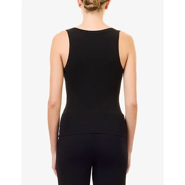 TALA 365 Square-neck Rib-jersey Tank Top - Black