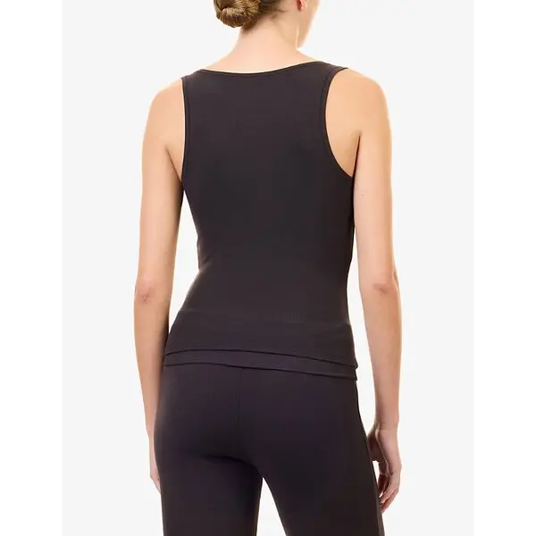 TALA 365 Square-neck Rib-jersey Tank Top - Espresso
