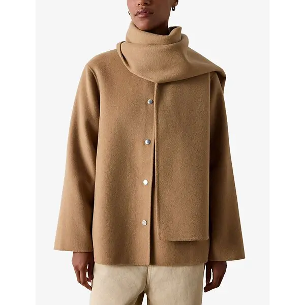 Whistles Double-faced Wool-blend Scarf Coat