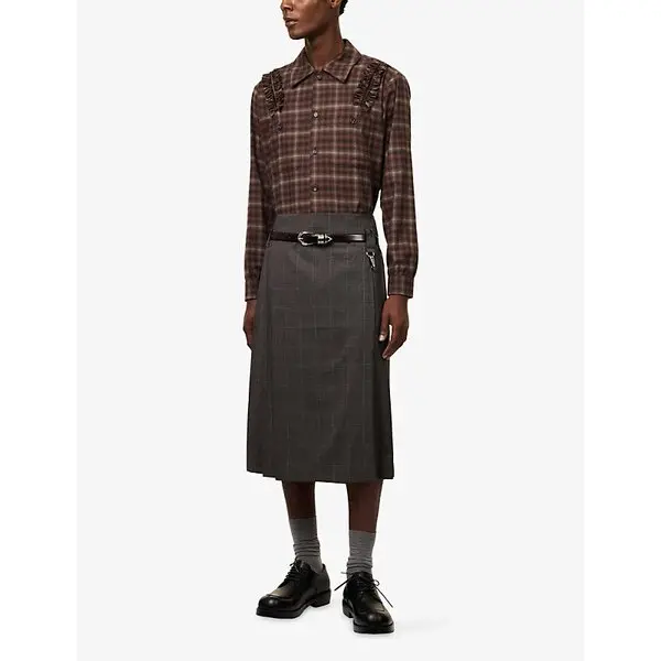 Simone Rocha Tailored Checked Wool-blend Kilt