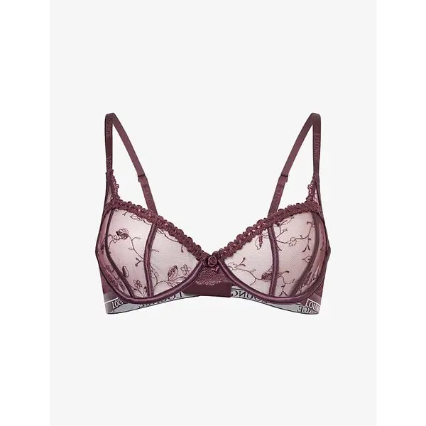 Lounge Reveal Logo Lace Balcony Bra - Fig
