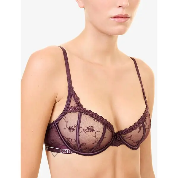 Lounge Reveal Logo Lace Balcony Bra - Fig