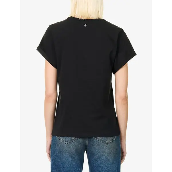 Victoria Beckham Tilly Round-neck Cotton T-shirt - Black