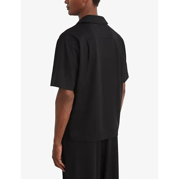 REISS Russo Cuban-collar Stretch-woven Shirt