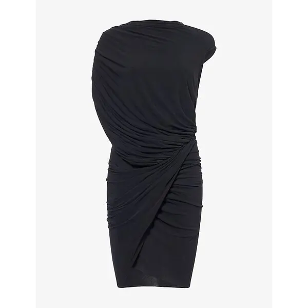 Rick Owens Ares Draped Jersey Midi Dress
