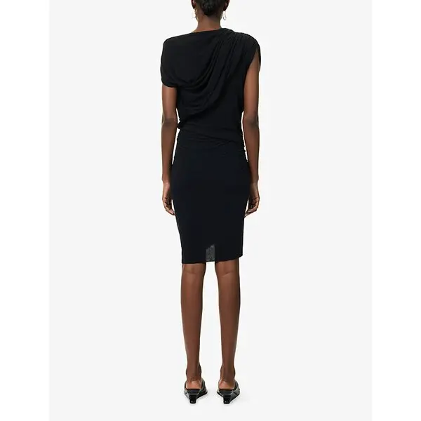 Rick Owens Ares Draped Jersey Midi Dress