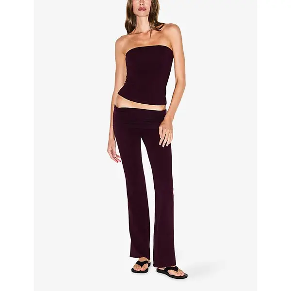 SKIMS Foldover Cotton-jersey Trousers