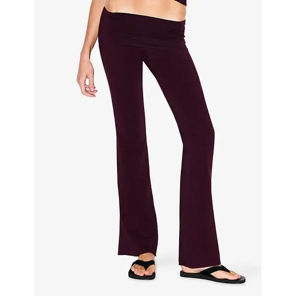 SKIMS Foldover Cotton-jersey Trousers