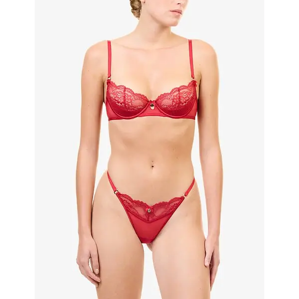Lounge Brianna Satin And Lace Thong