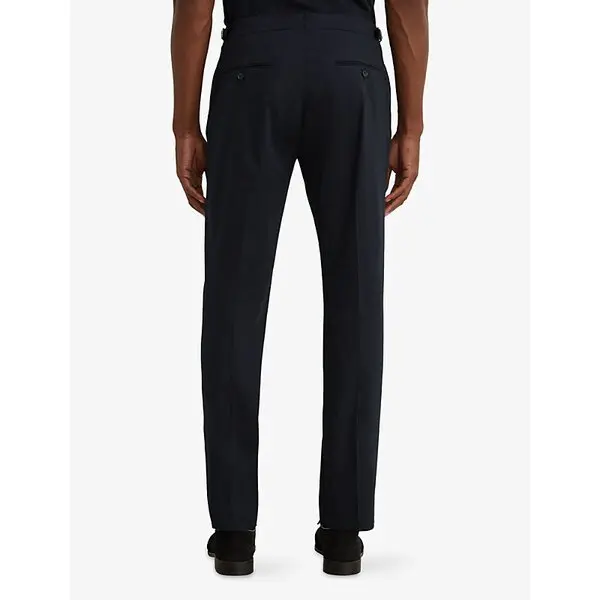 REISS Float Tailored-fit Side-adjuster Cotton-blend Trousers