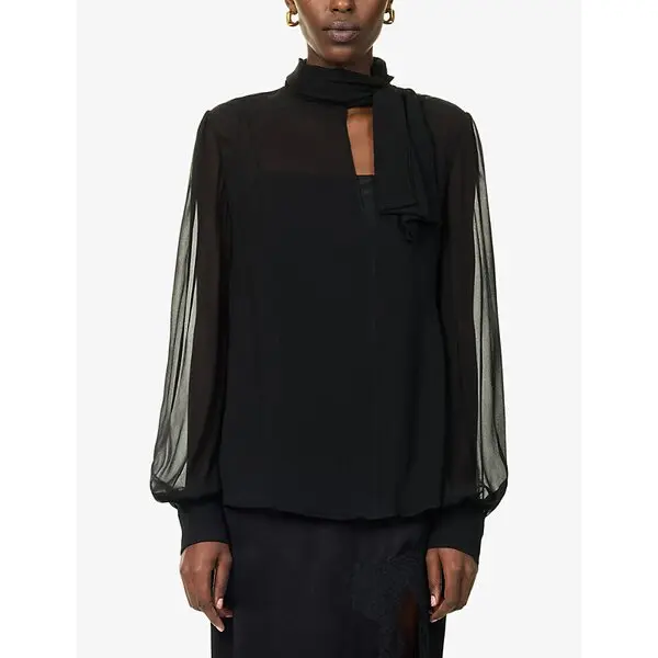 Valentino Garavani Neck-scarf Sheer Silk Top