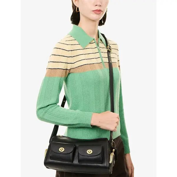 COACH Turnlock Haversack 27 Leather Shoulder Bag