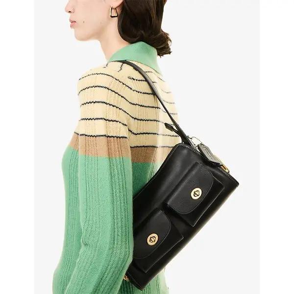 COACH Turnlock Haversack 27 Leather Shoulder Bag