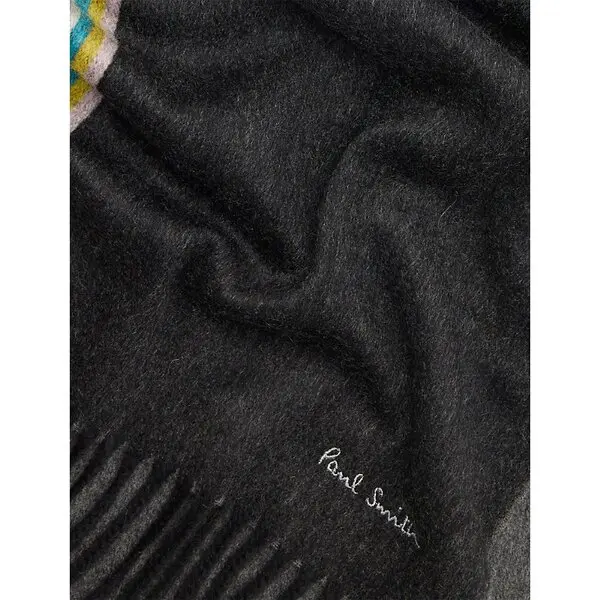 Paul Smith Signature Stripe Edge Cashmere Scarf - Black