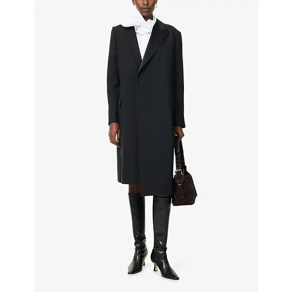 Sacai Wrap-over Wool-blend Coat