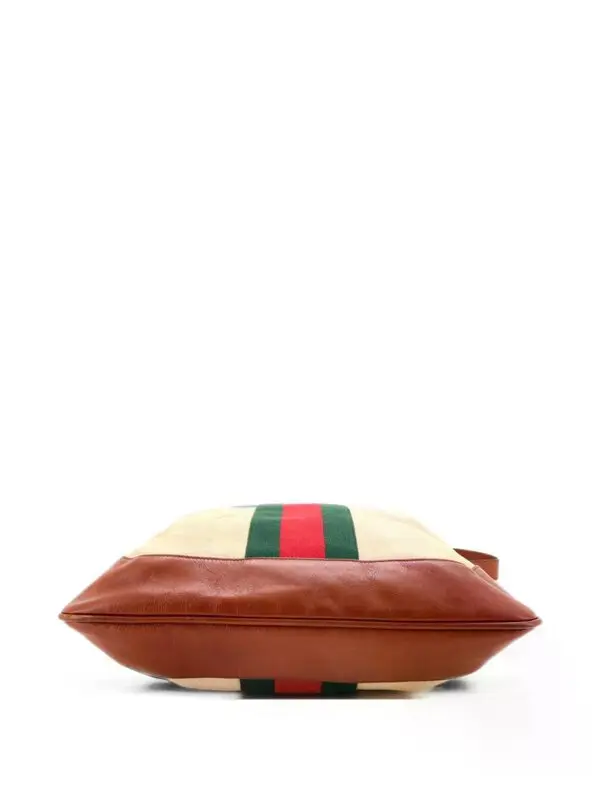 Gucci Shopping Vintage Web Canvas Large Tote Bag