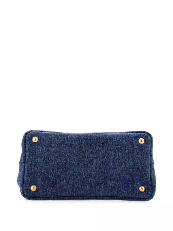 Prada Canapa Convertible Denim Mini Tote Bag