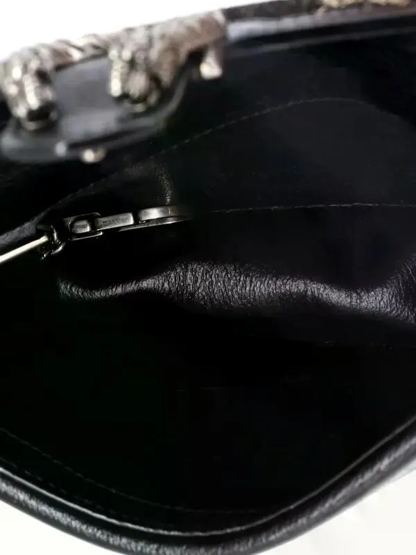 Gucci Dionysus Bag Gg Denim Super Mini Crossbody Bag - Black