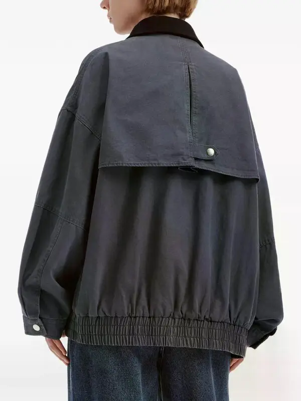 B+AB Contrast-collar Press-stud Jacket - Grey